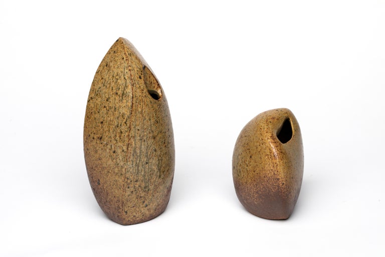 Mid-Century Abstract Design Vases / Pair For Sale at 1stDibs