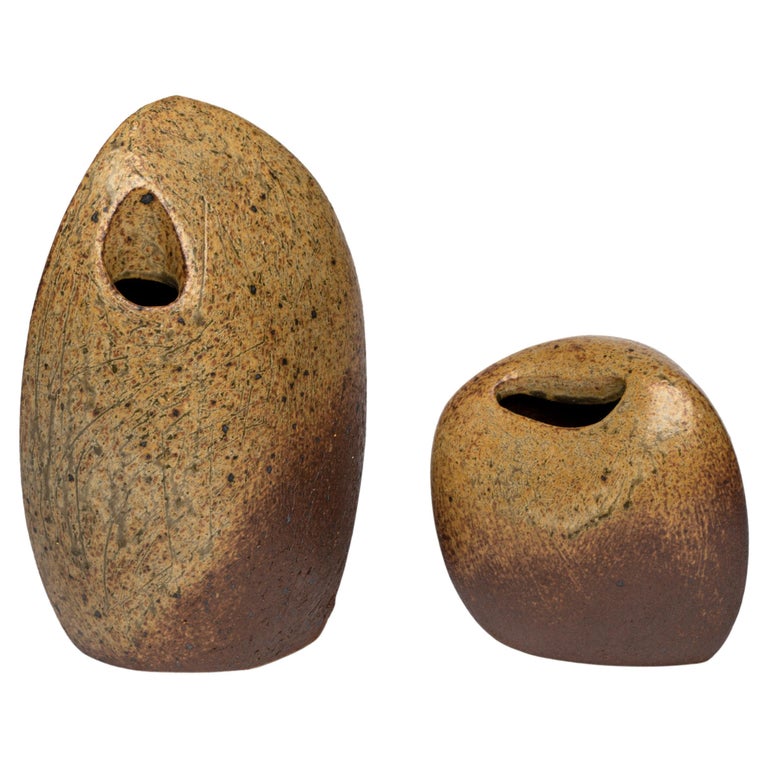 Mid-Century Abstract Design Vases / Pair For Sale at 1stDibs