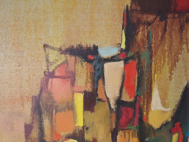 Midcentury Abstract Landscape Painting by San Francisco Artist Warren ...
