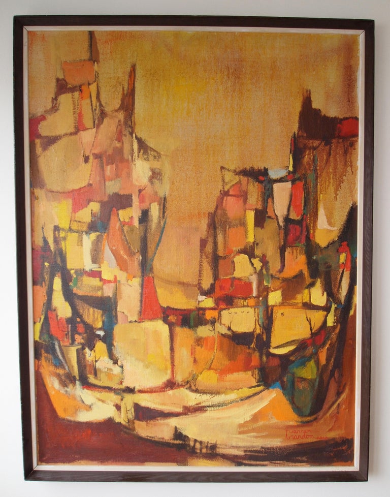 Midcentury Abstract Landscape Painting by San Francisco Artist Warren ...