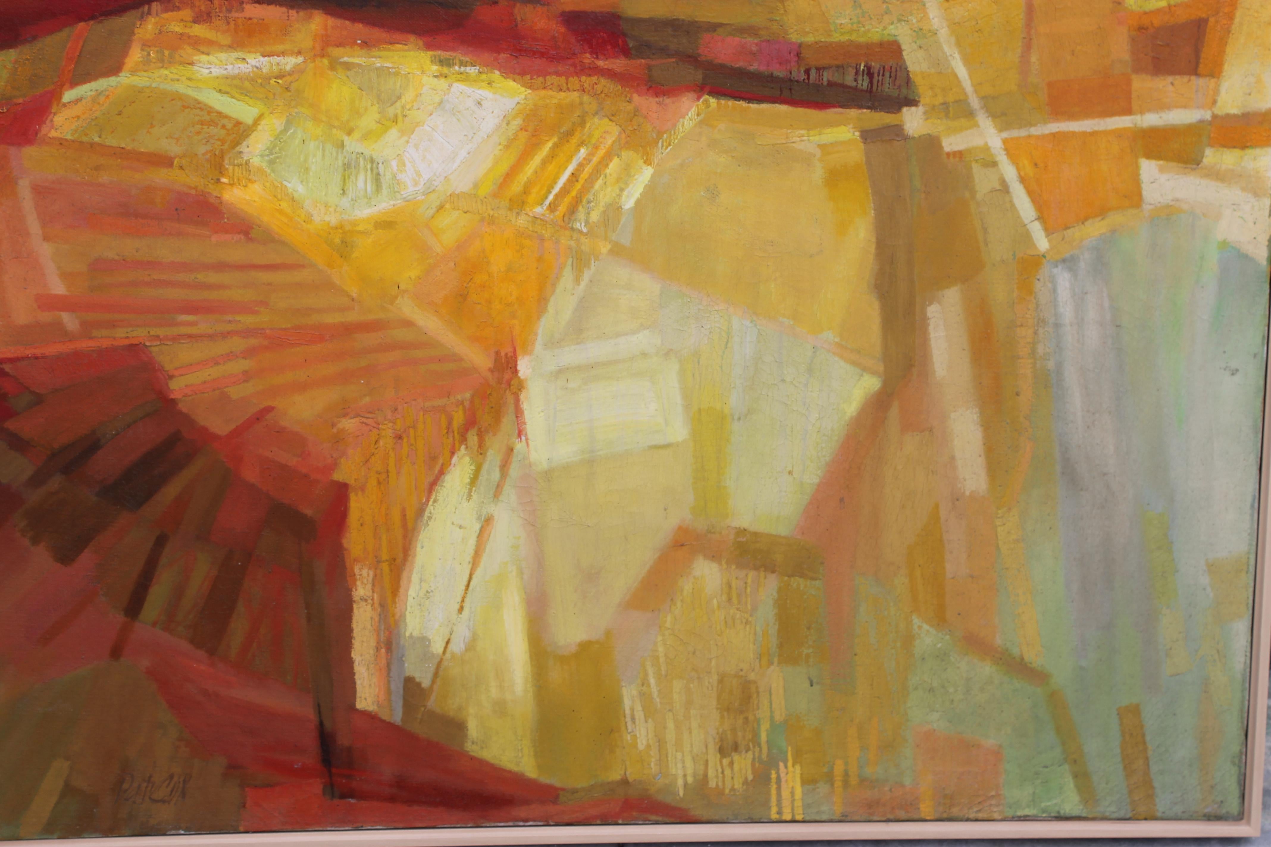 Midcentury Abstract Painting by Pat Cox at 1stDibs
