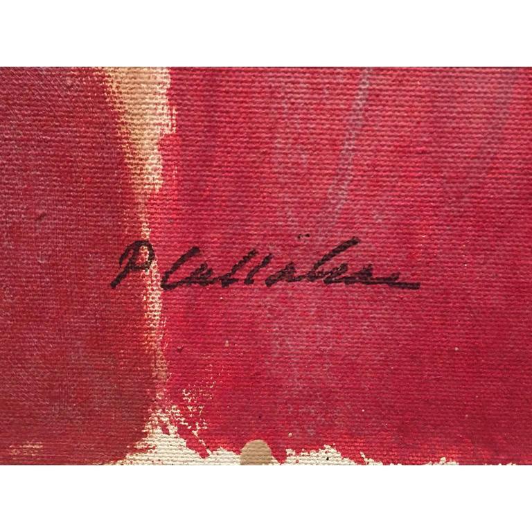 Midcentury Abstract Painting in Black and Reds by Phillip Callahan at ...