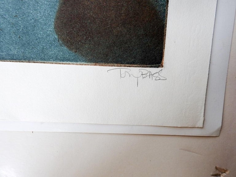 Mid Century Abstract Surreal Color Etching by Tony Bass For Sale at 1stDibs