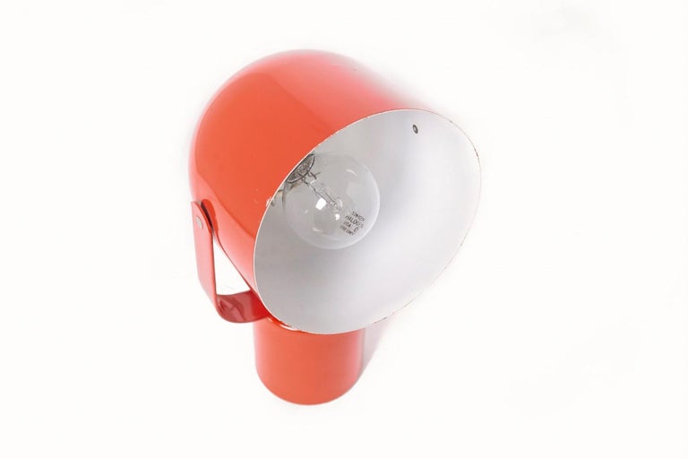 Midcentury Adjustable Red Orange Small Metal Spotlight Table Lamp at ...