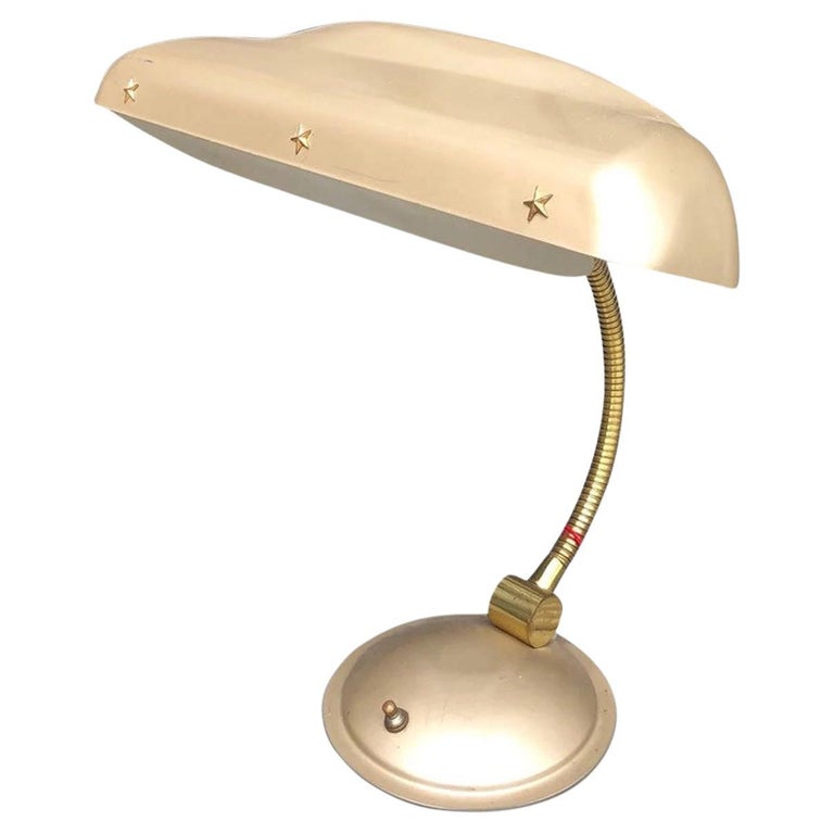 Mid Century Adjustable Retro Brass Desk Lamp For Sale at 1stDibs
