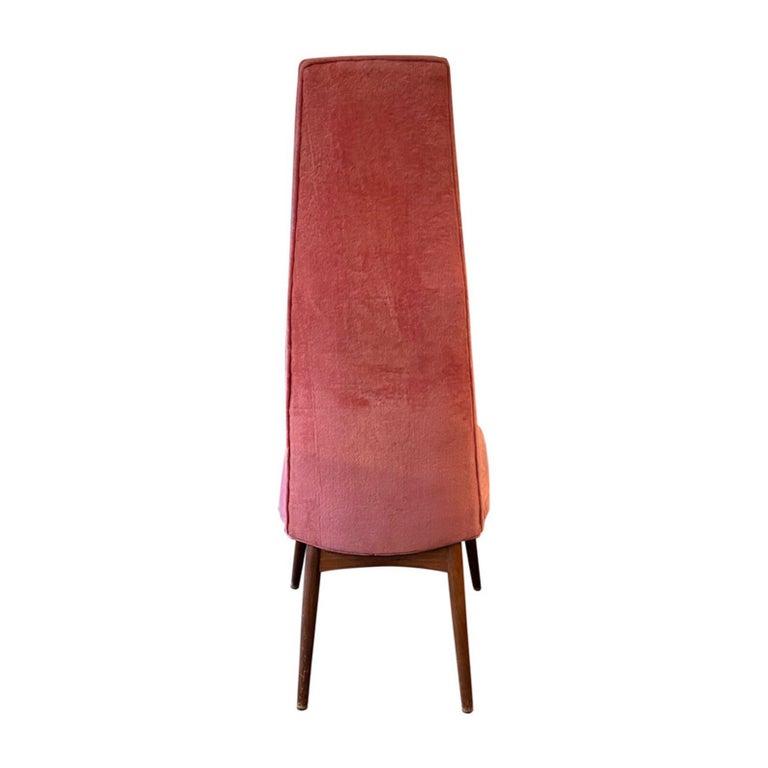 Midcentury, Adrian Pearsell High Back Chair with Original Pink Velvet ...