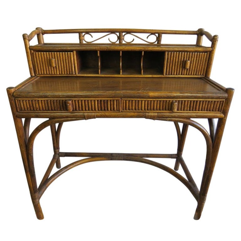 Mid Century Aesthetic Revival Bamboo Writing Desk at 1stDibs