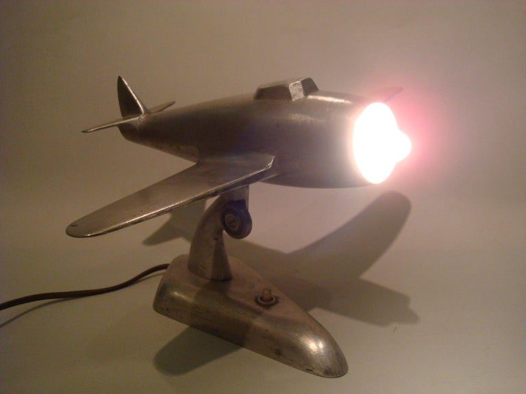 Midcentury Airplane Table Lamp / USA, 1940s For Sale at 1stDibs