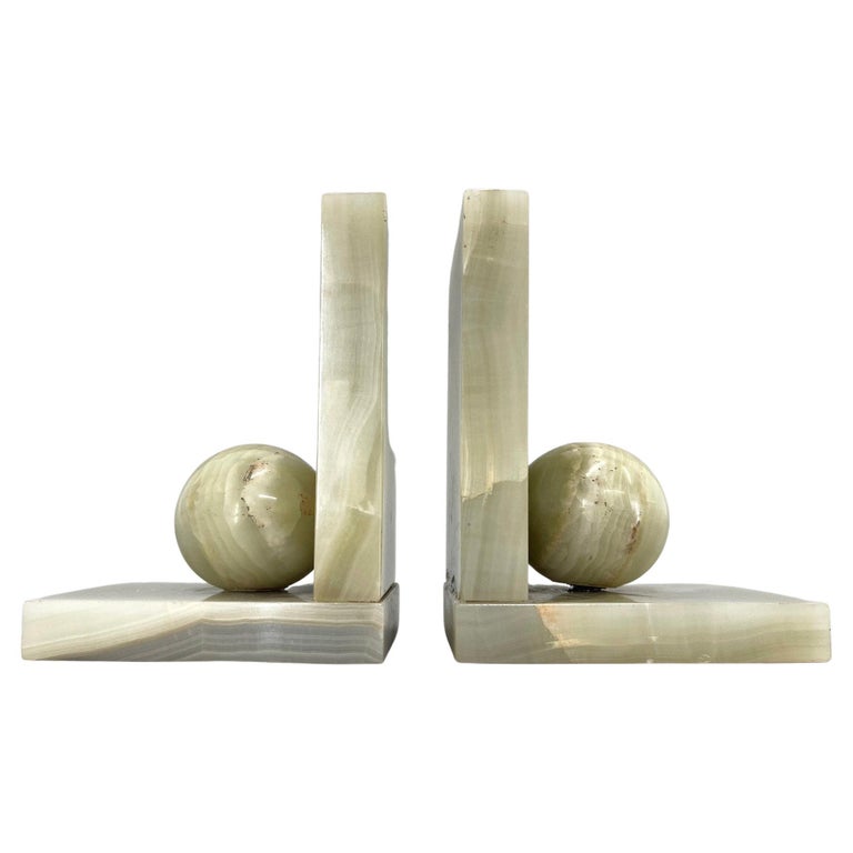 Mid-Century Alabaster Marble Bookends For Sale at 1stDibs