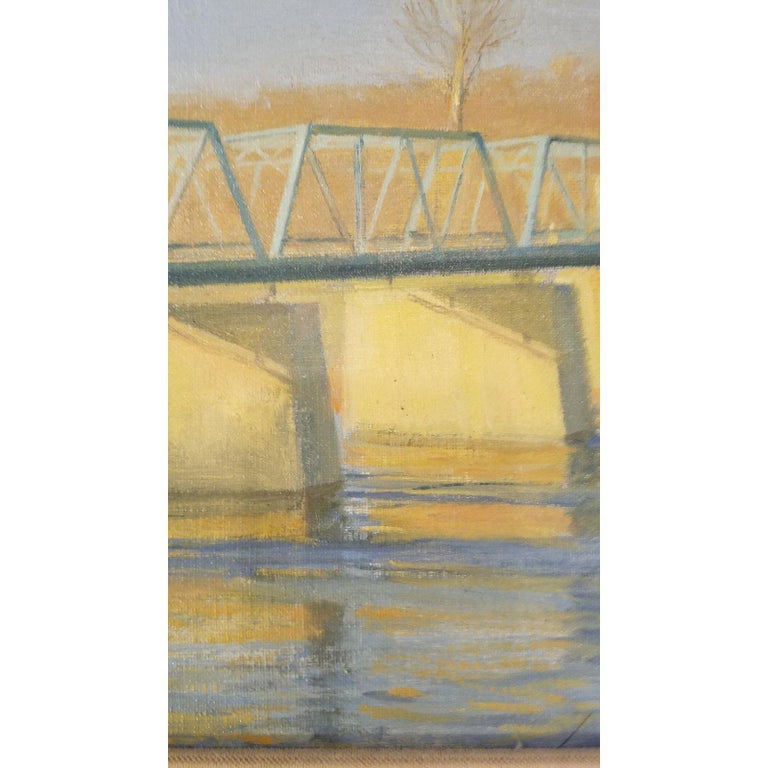 Midcentury Alexander Farnham "Bridge to Stockton" Impressionist Oil ...