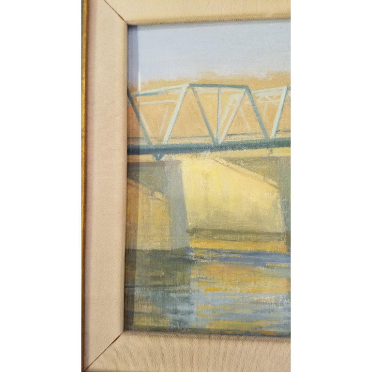 Midcentury Alexander Farnham "Bridge to Stockton" Impressionist Oil ...