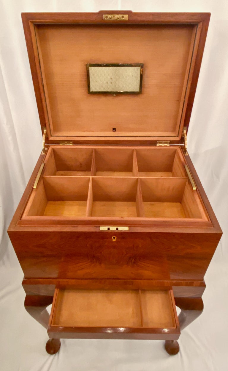 Midcentury "Alfred Dunhill of London" Black Walnut Cigar Humidor at ...
