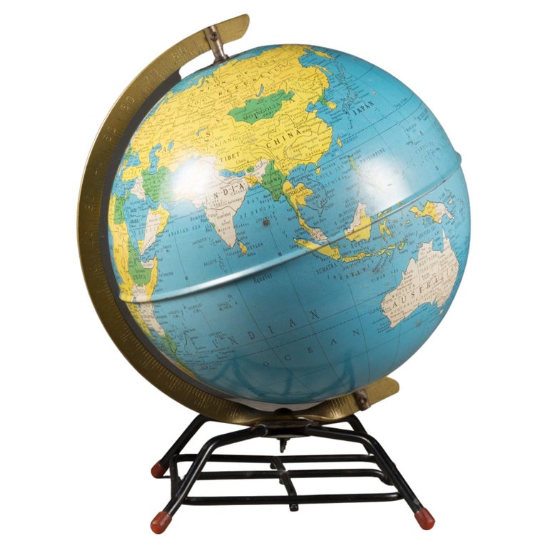 Mid-Century All Metal Replogle Globe, C.1950 at 1stDibs