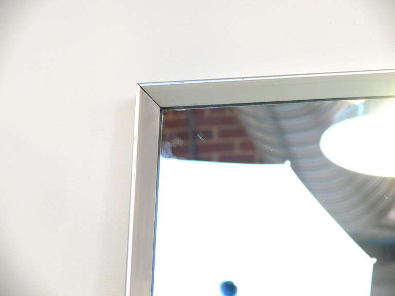 Midcentury Aluminum Frame Mirror For Sale at 1stDibs | mirror aluminum ...