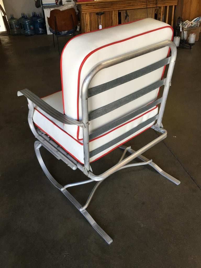 Midcentury Aluminum Springer Rocking Chair at 1stDibs