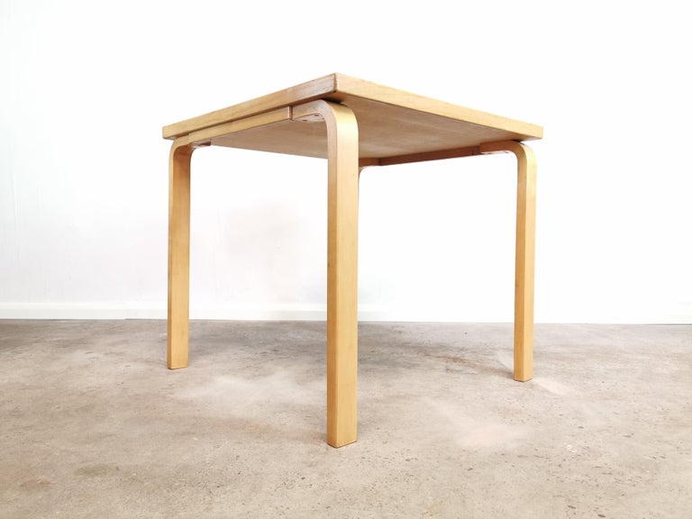 Midcentury Alvar Aalto for Artek Birchwood Square Table Desk at 1stDibs