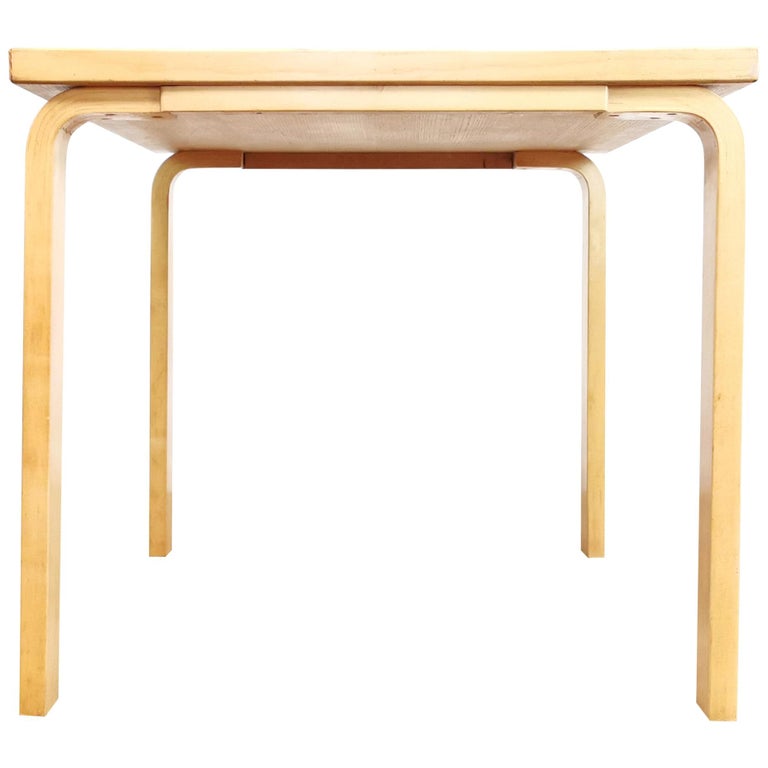 Midcentury Alvar Aalto for Artek Birchwood Square Table Desk at 1stDibs