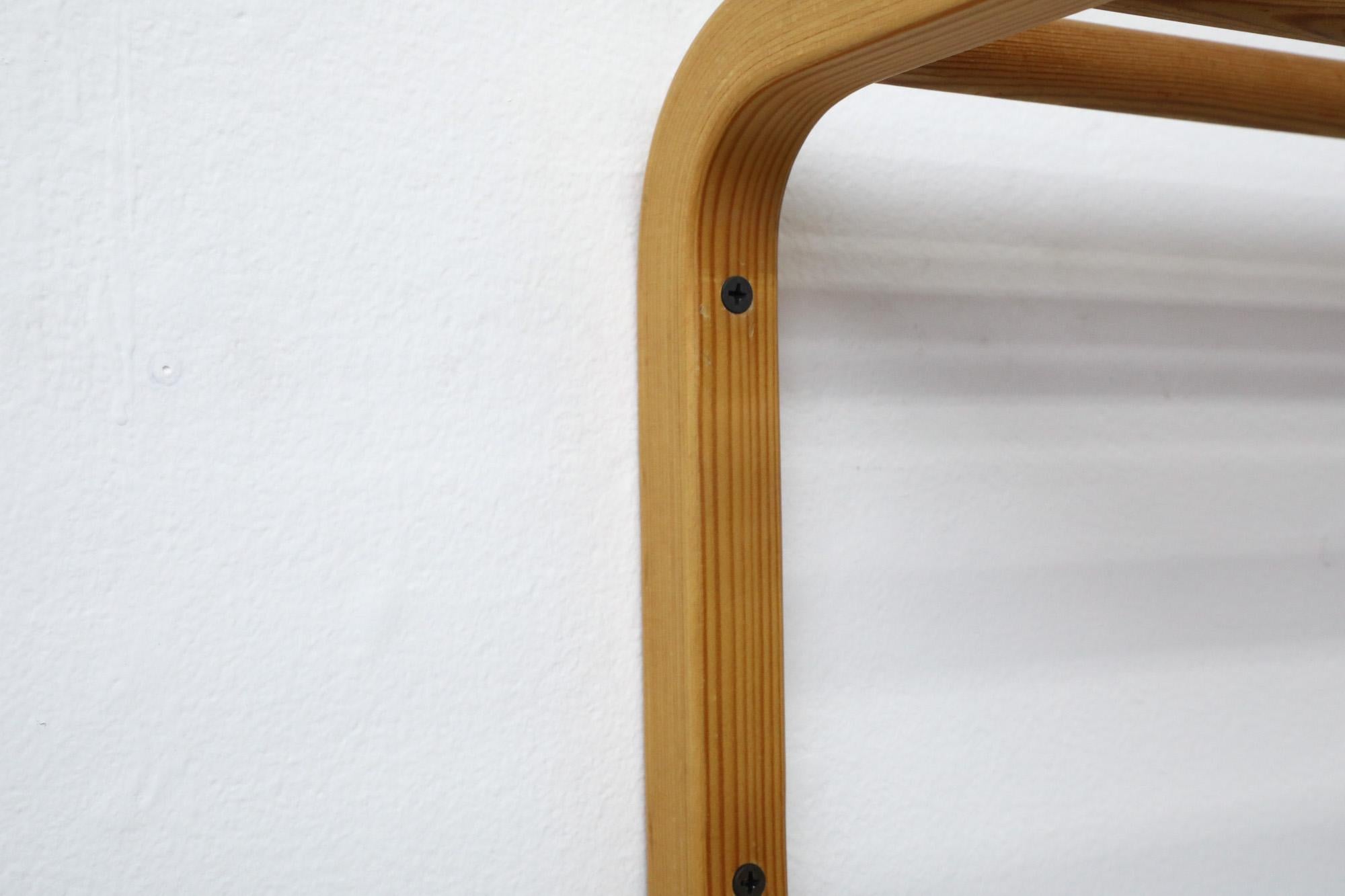 Mid-Century Alvar Aalto Style Bent Beechwood Coat Rack and Shelf For ...