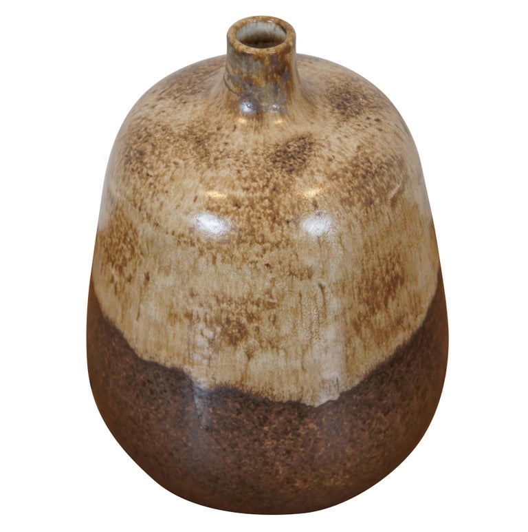 Midcentury Alvino Bagni for Raymor Modern Two Tone Bud Vase Pottery ...