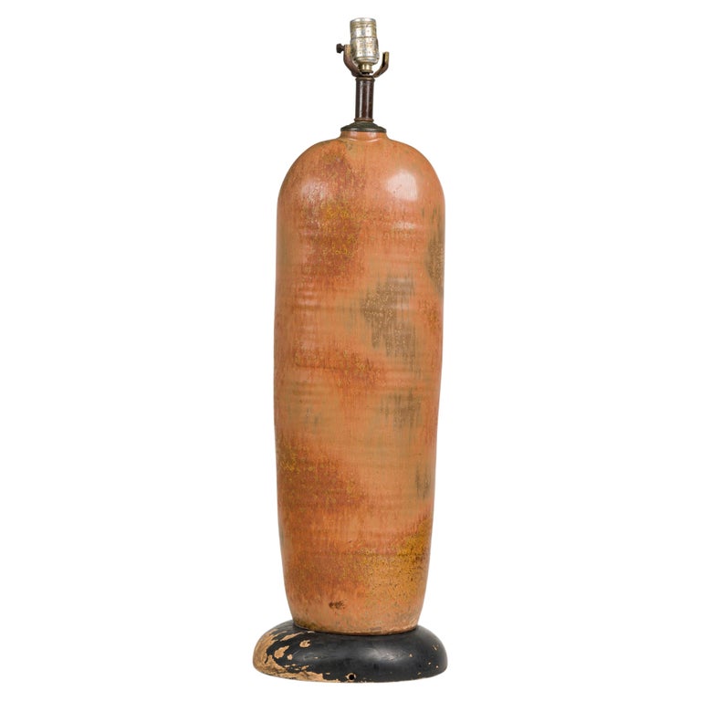 Midcentury American Ceramic Earth Tone Glazed Tall Bottle Form Table ...