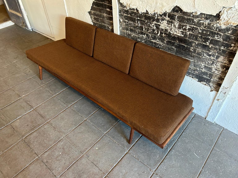 Midcentury American Modern Mel Smilow Solid Walnut Frame Sofa or Daybed ...