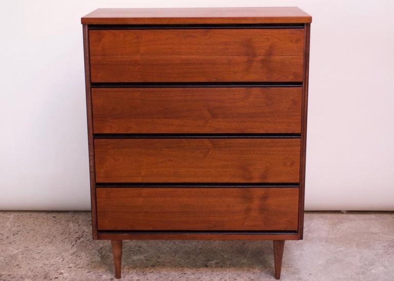 Midcentury American Modern Walnut Highboy / Chest of Drawers by Mel ...