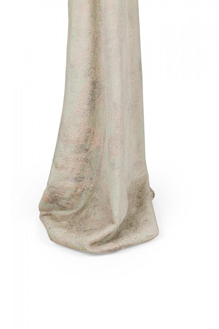 Midcentury American Plaster Knotted Drapery Floor Lamp For Sale at 1stDibs