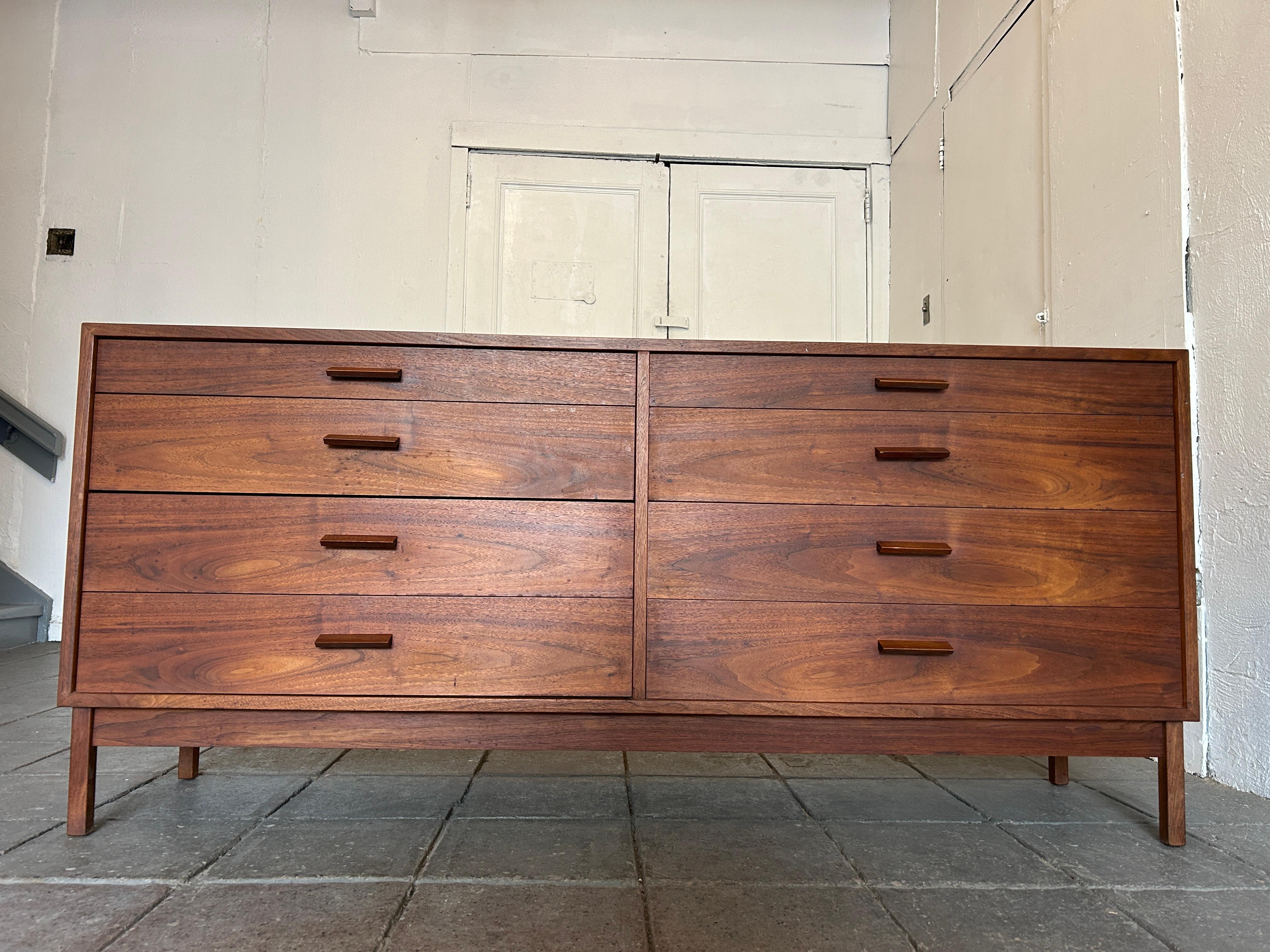 Midcentury American Studio Craft Walnut 8-Drawer Dresser by Richard ...