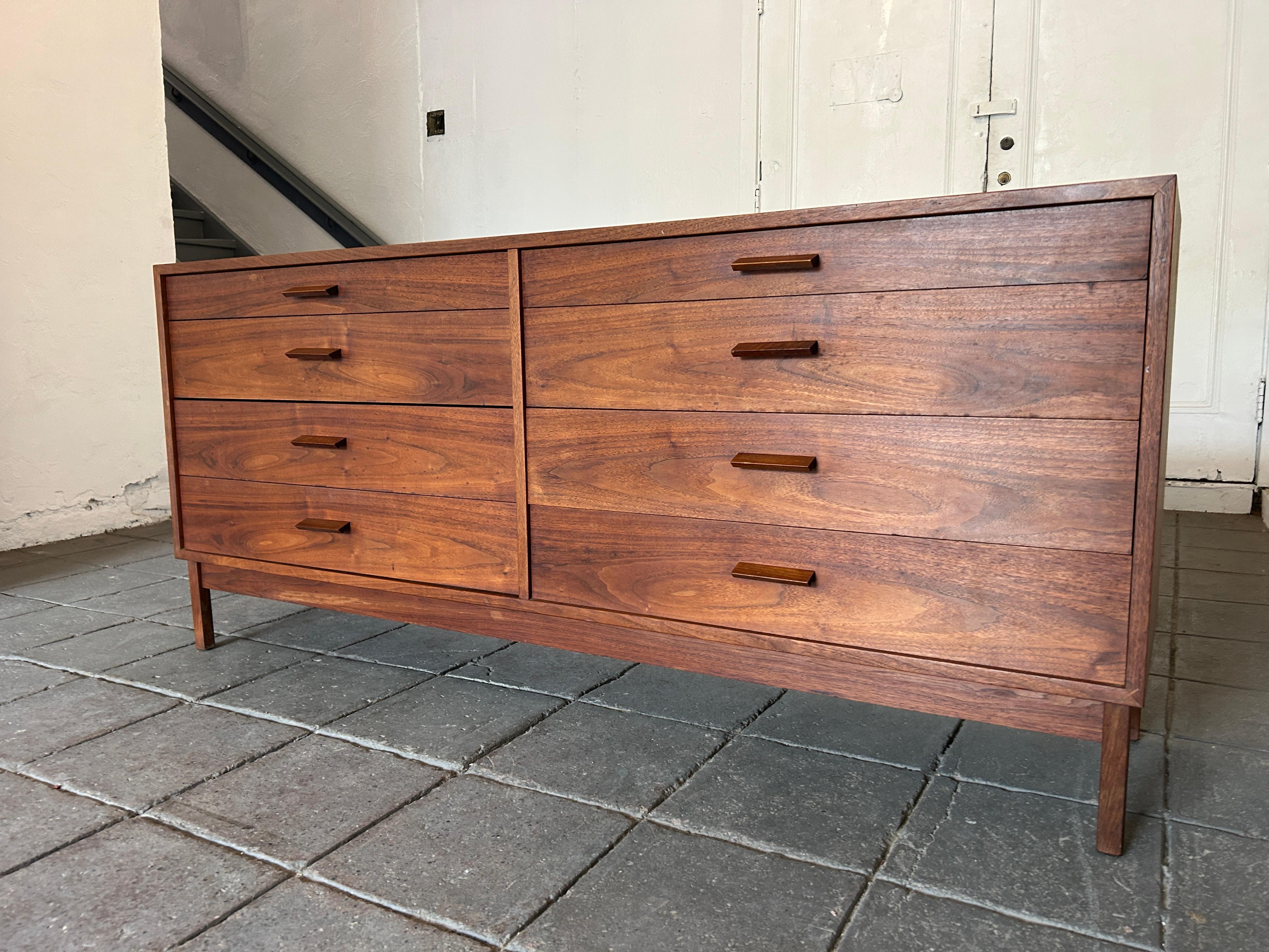 Midcentury American Studio Craft Walnut 8-Drawer Dresser by Richard ...