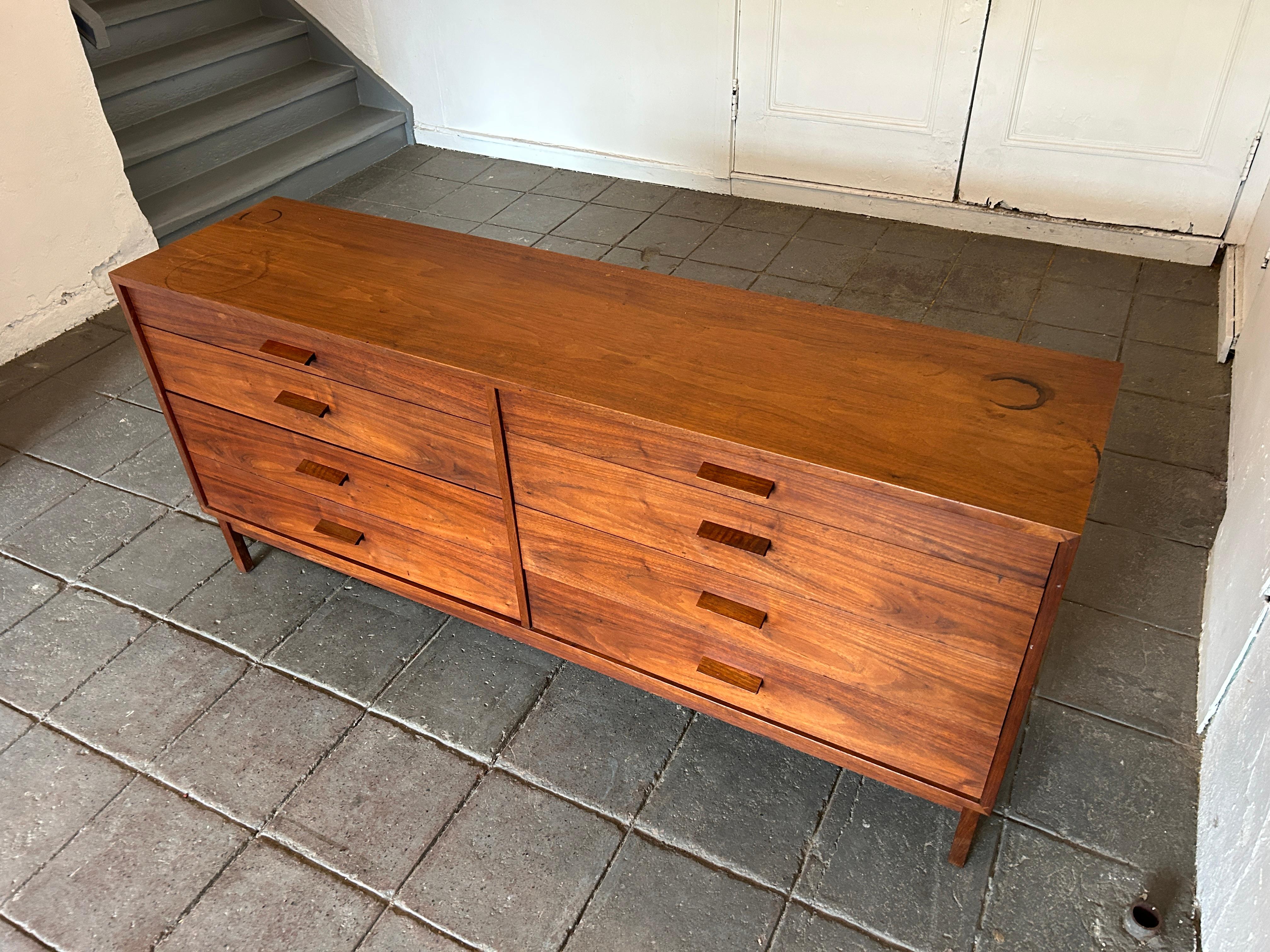 Midcentury American Studio Craft Walnut 8-Drawer Dresser by Richard ...