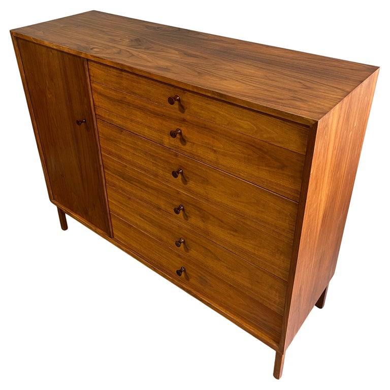 Midcentury American Studio Craft Walnut Case Piece For Sale at 1stDibs