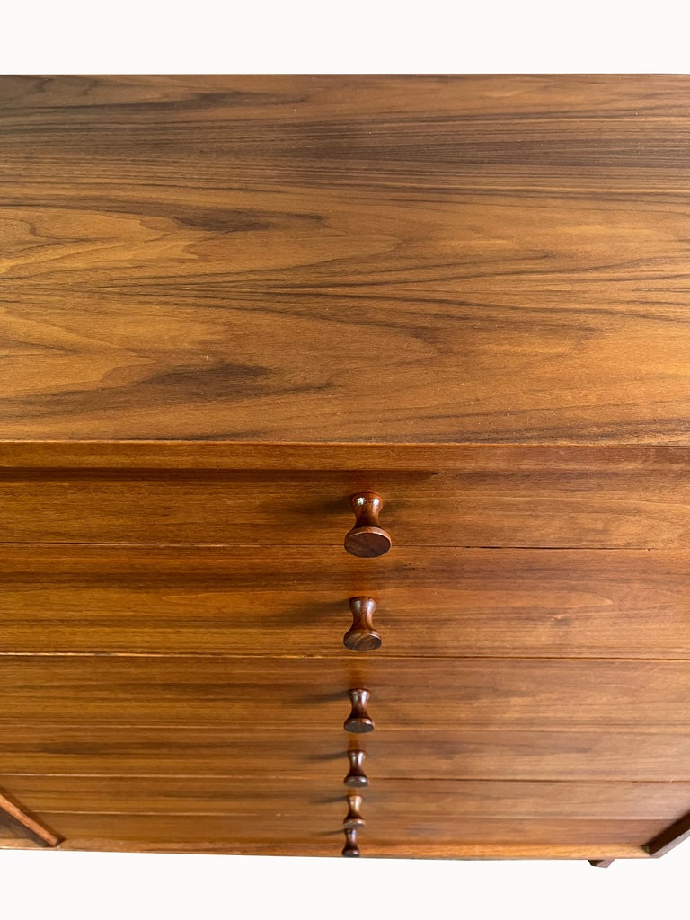 Midcentury American Studio Craft Walnut Case Piece For Sale at 1stDibs