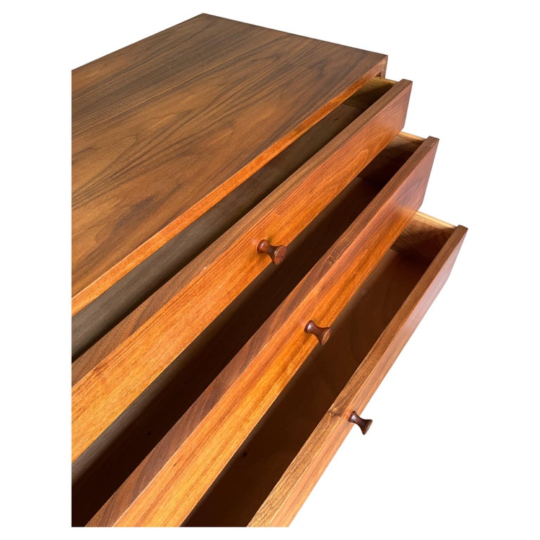 Midcentury American Studio Craft Walnut Case Piece For Sale at 1stDibs