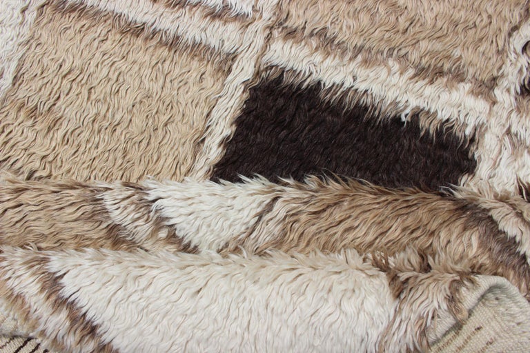 Midcentury Angora Wool Tulu Rug with Checkerboard Design For Sale at ...