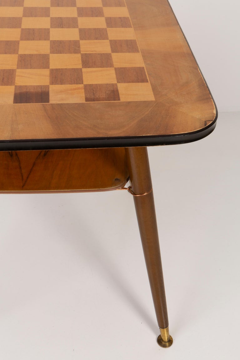 Mid-Century Antique Chess Game Table, Vintage, Beechwood, Europe, 1960s ...