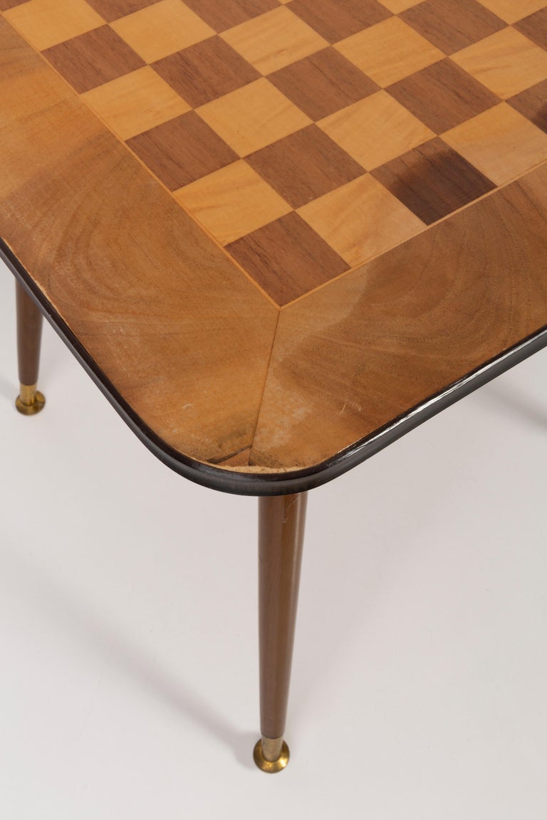 Mid-Century Antique Chess Game Table, Vintage, Beechwood, Europe, 1960s ...
