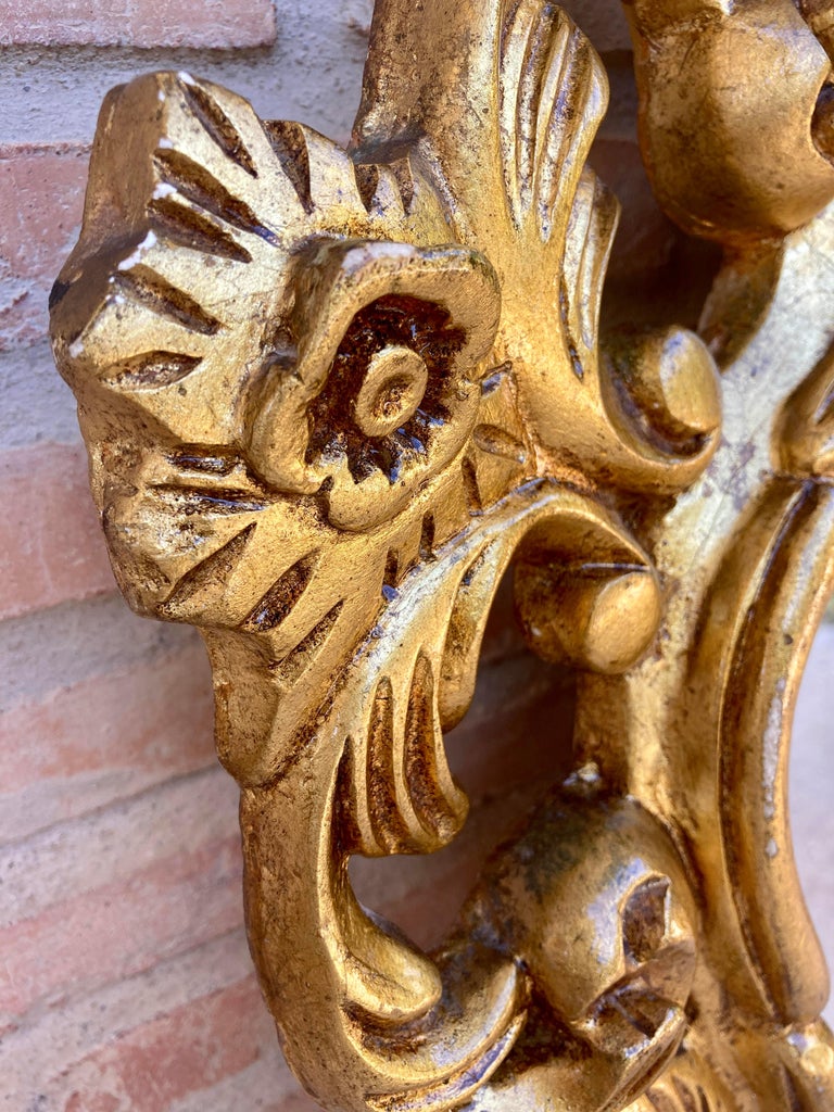 Mid-Century Antique Gold Cornucopia Mirror For Sale at 1stDibs