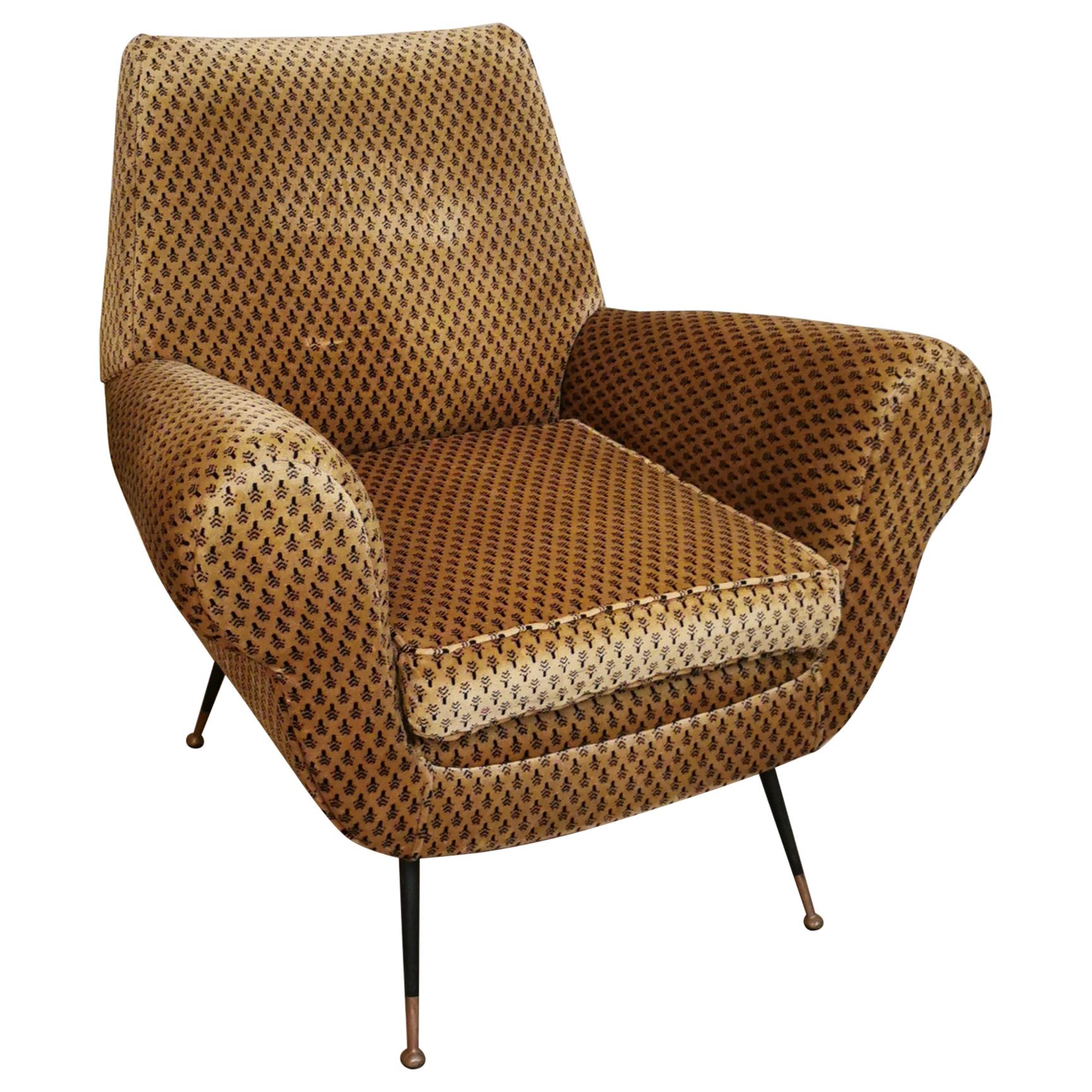 Midcentury Minotti Armchair Brown Color Italian Design 1950 Faux ...