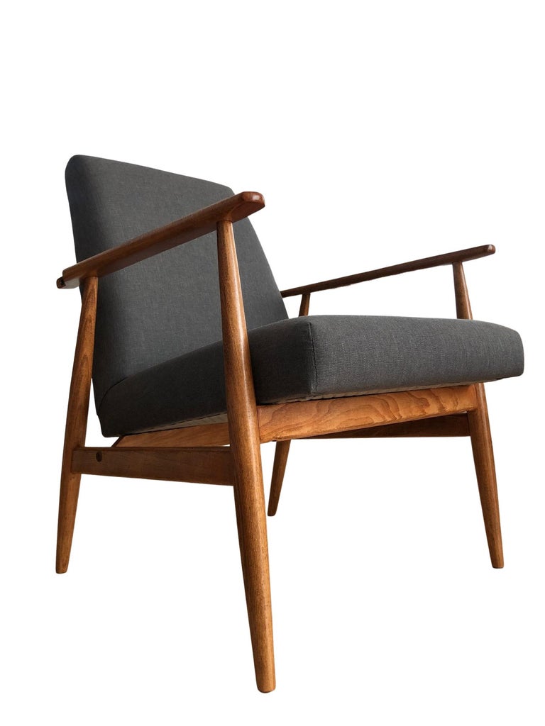 Mid Century Armchair in Grey Kvadrat Upholstery by Henryk Lis, Europe ...