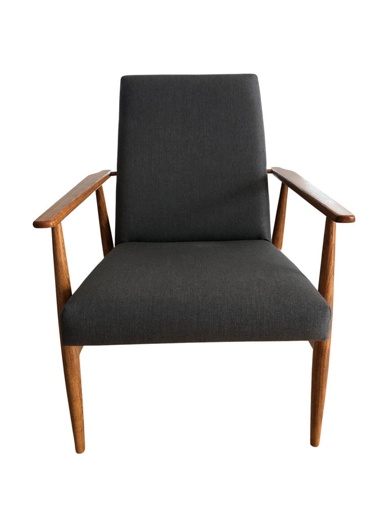 Mid Century Armchair in Grey Kvadrat Upholstery by Henryk Lis, Europe ...
