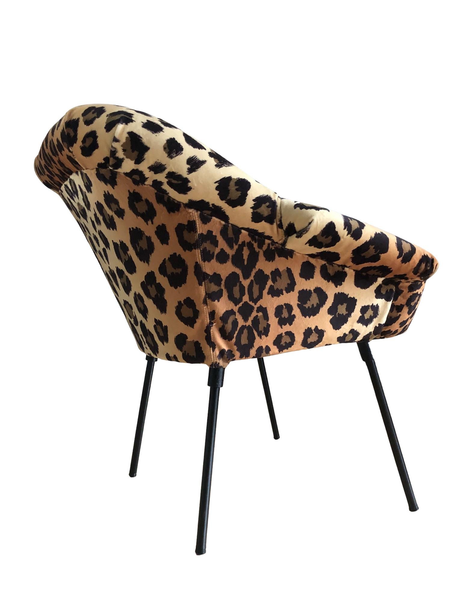 Mid-Century Armchair in Leopard Velvet, 1960s For Sale at 1stDibs ...