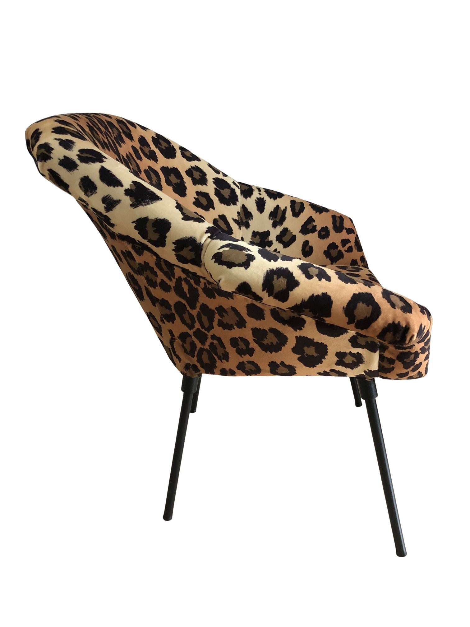Mid-Century Armchair in Leopard Velvet, 1960s For Sale at 1stDibs ...