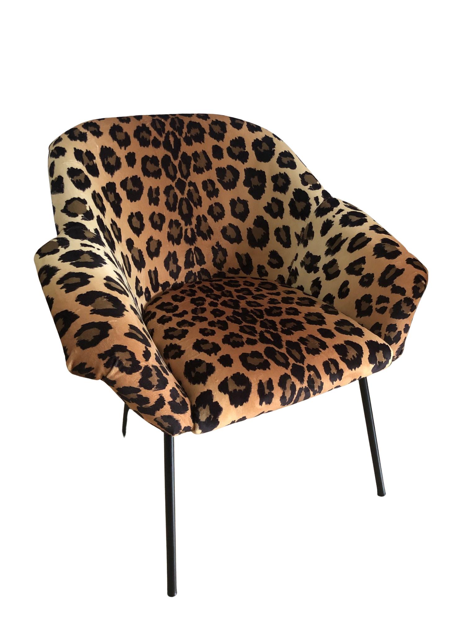 Mid-Century Armchair in Leopard Velvet, 1960s For Sale at 1stDibs ...