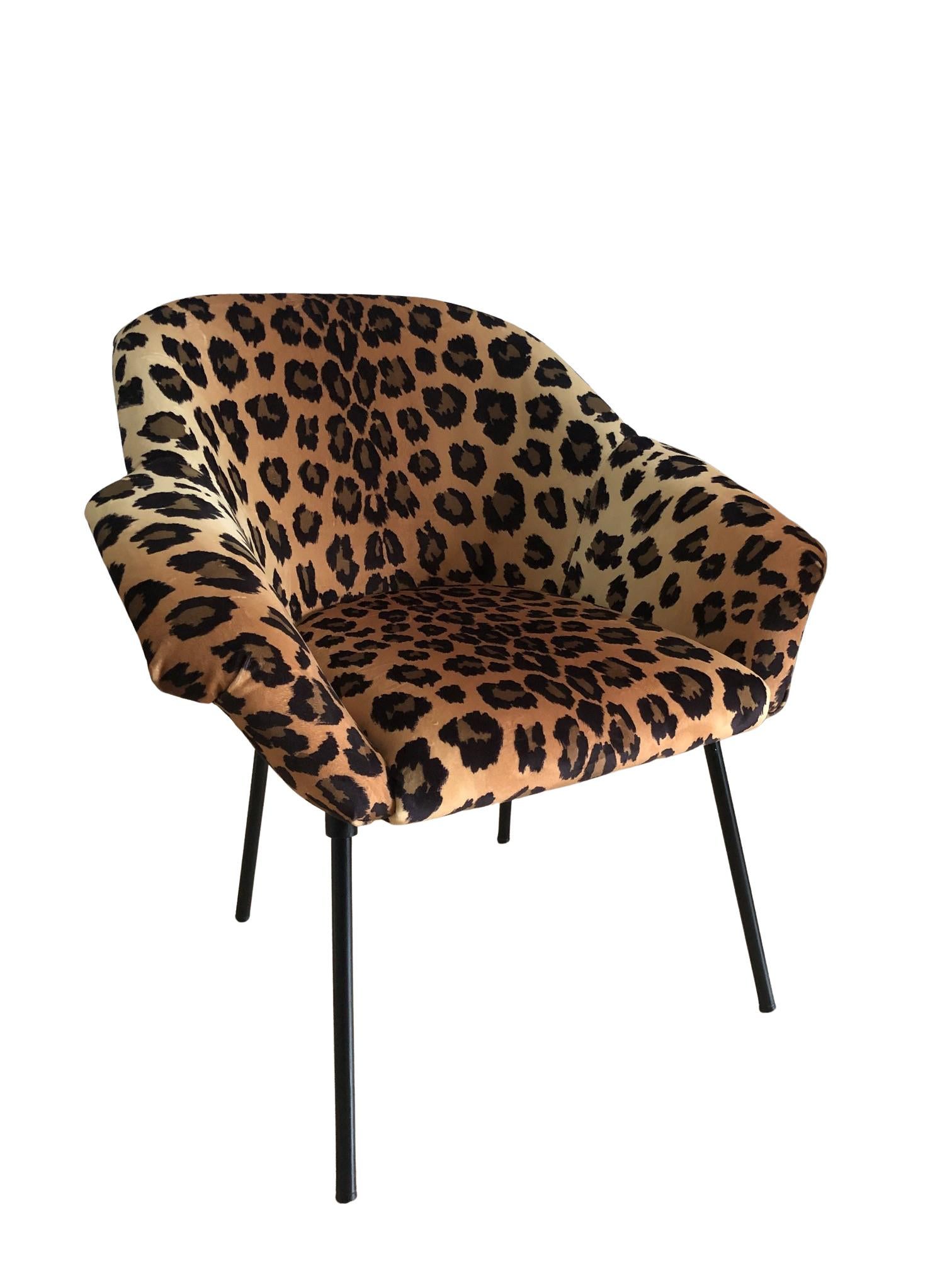 Mid-Century Armchair in Leopard Velvet, 1960s For Sale at 1stDibs ...