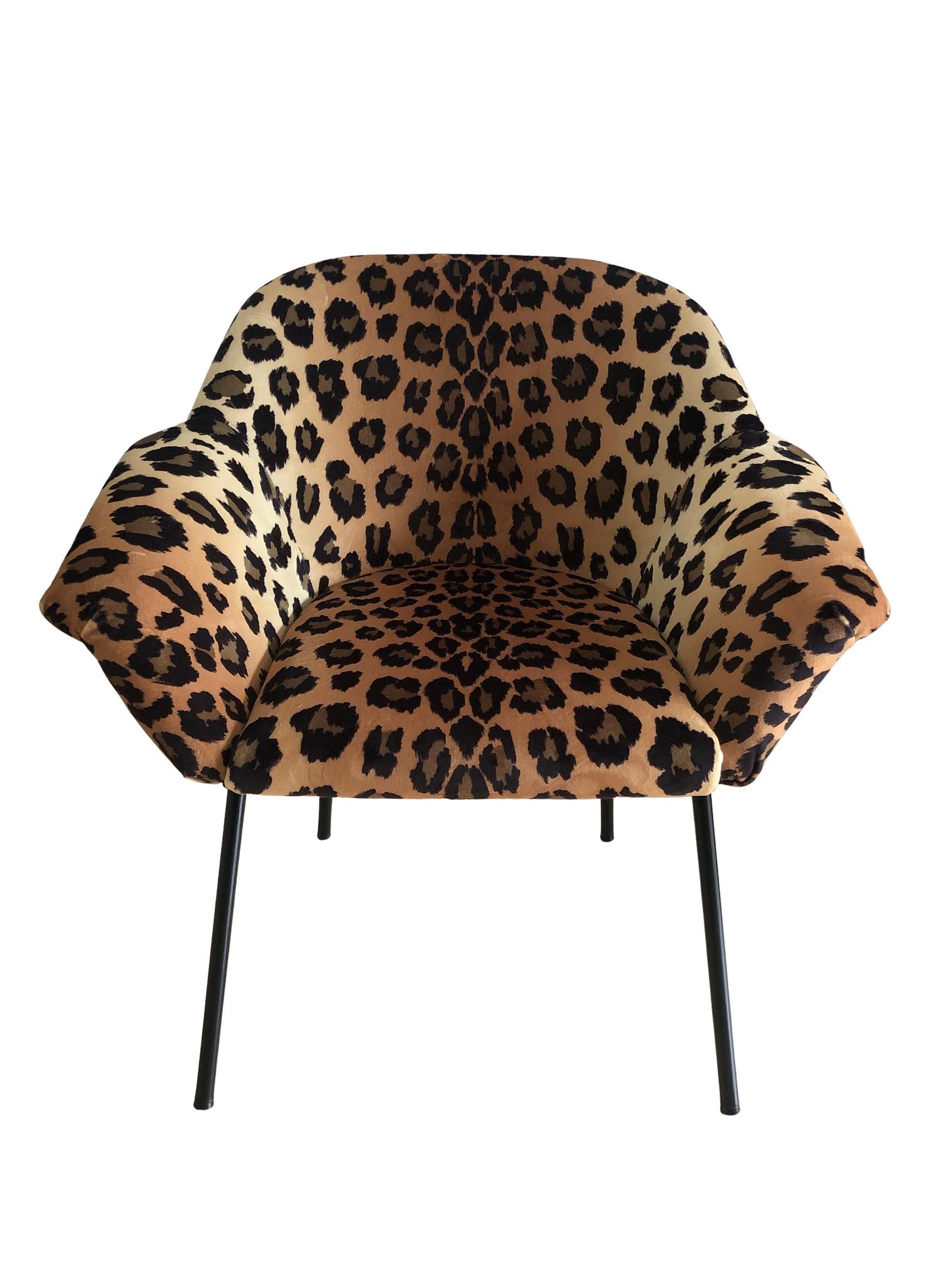 Mid-Century Armchair in Leopard Velvet, 1960s For Sale at 1stDibs ...