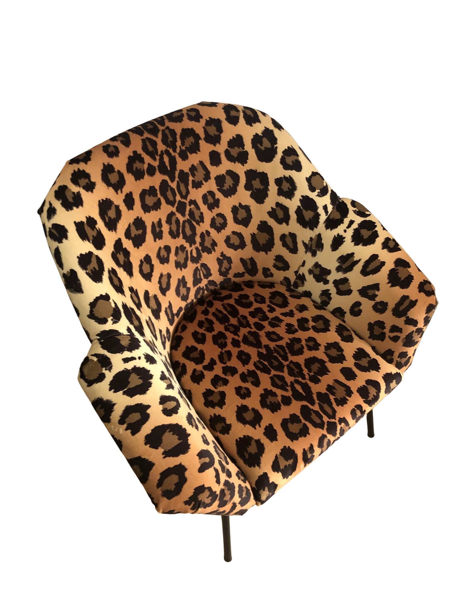 Mid-Century Armchair in Leopard Velvet, 1960s For Sale at 1stDibs ...