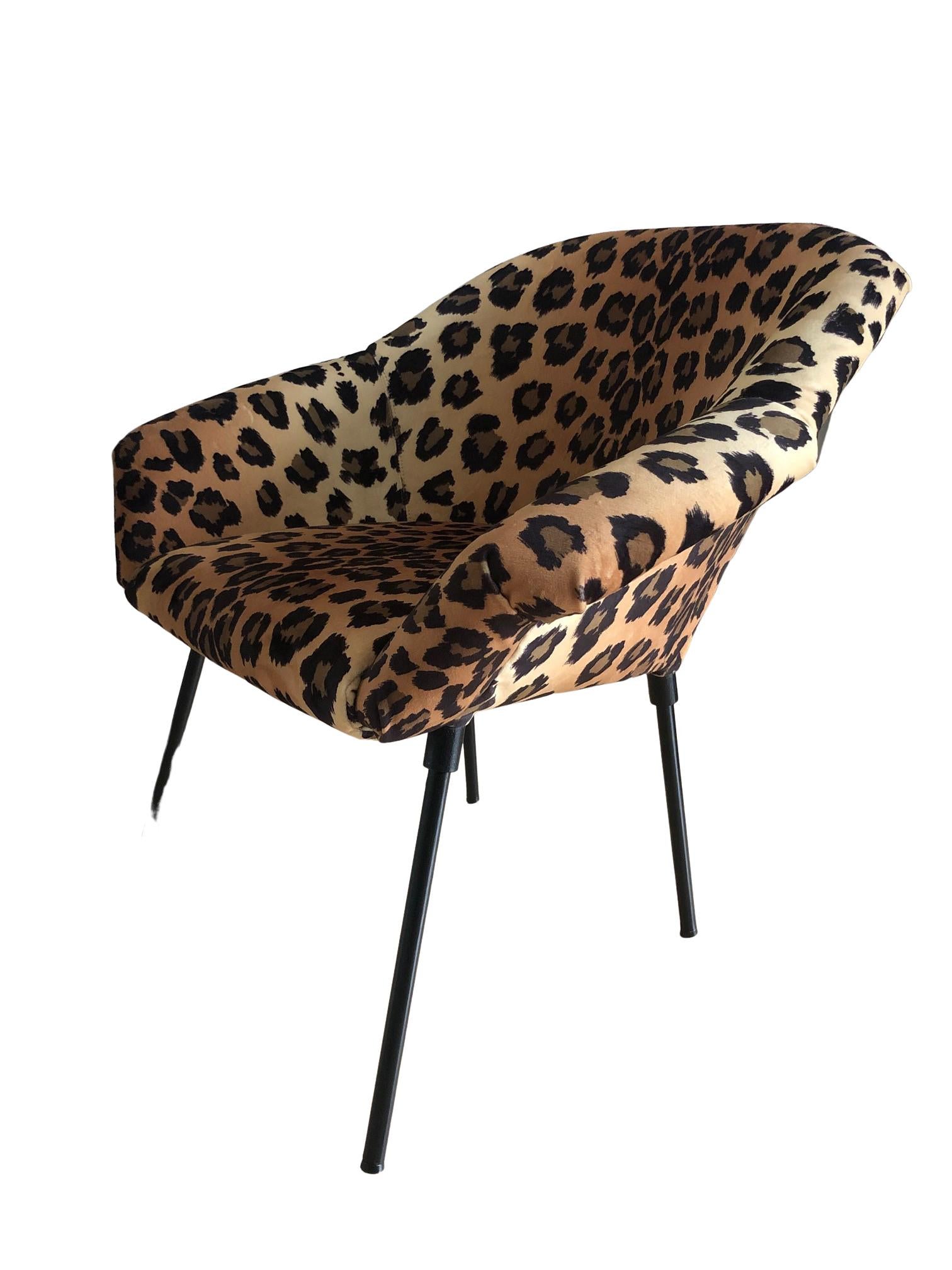 Mid-Century Armchair in Leopard Velvet, 1960s For Sale at 1stDibs ...