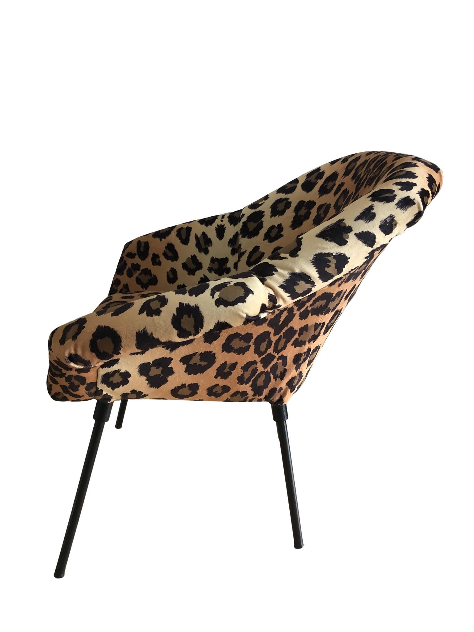 Mid-Century Armchair in Leopard Velvet, 1960s For Sale at 1stDibs ...