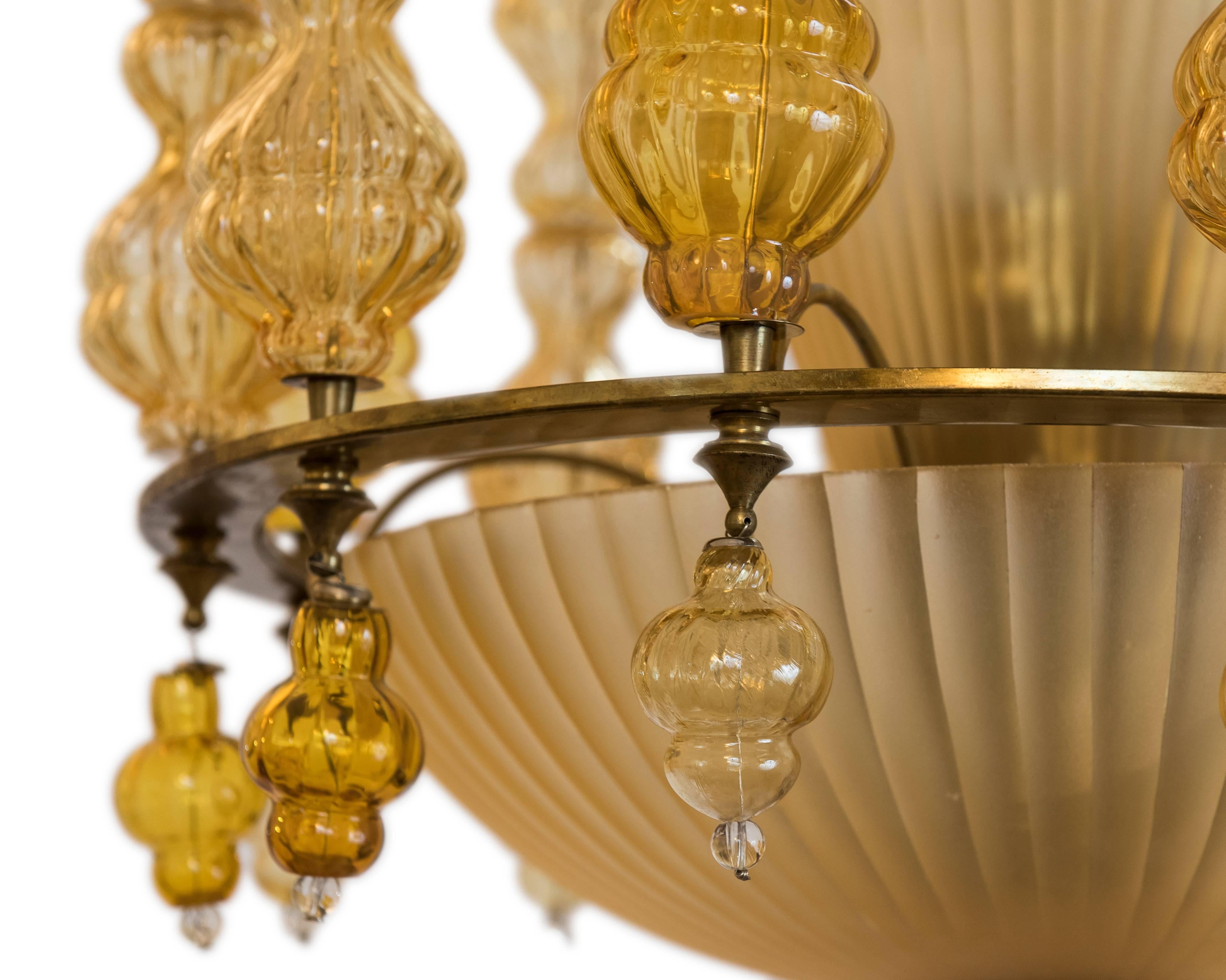 Midcentury Art Deco Style Murano Pendant Light, Italy, circa 1950 at ...