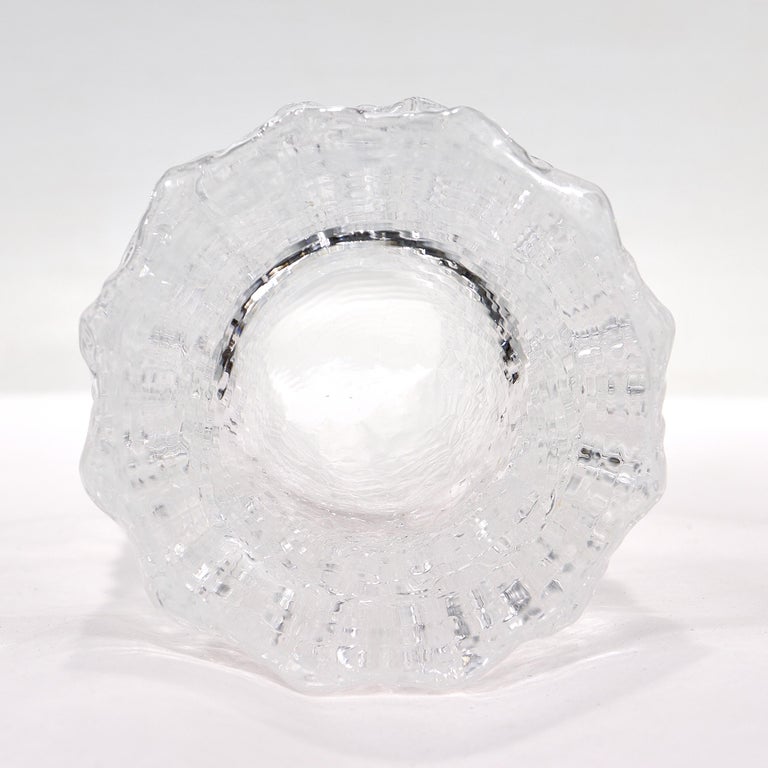 Mid-Century Art Glass Bark Vase attributed to Geoffrey Baxter and ...